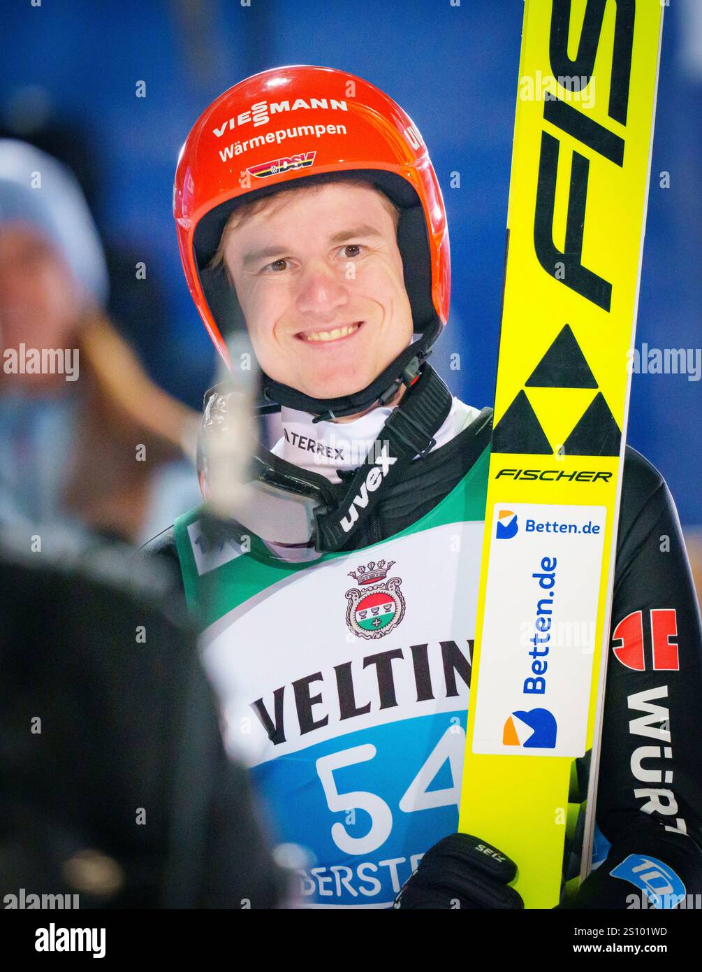 Karl GEIGER, GER in flight action at the 73. Four Hills Tournament Ski ...
