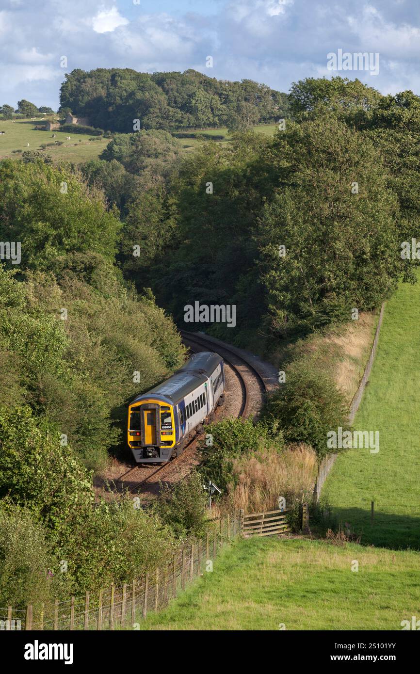 Northern Rail class 158 train on the little north western railway line ...