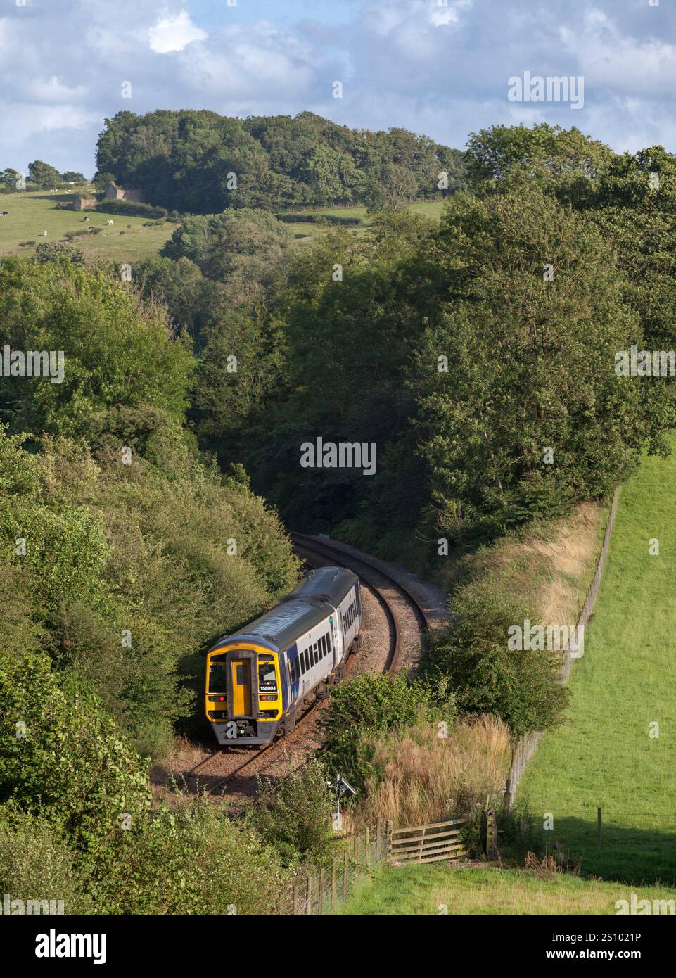 Northern Rail class 158 train on the little north western railway line ...