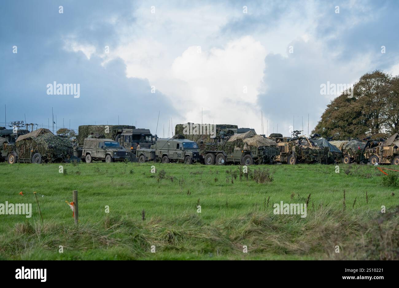 a division of British army cavalry and armoured brigades assembled in a ...