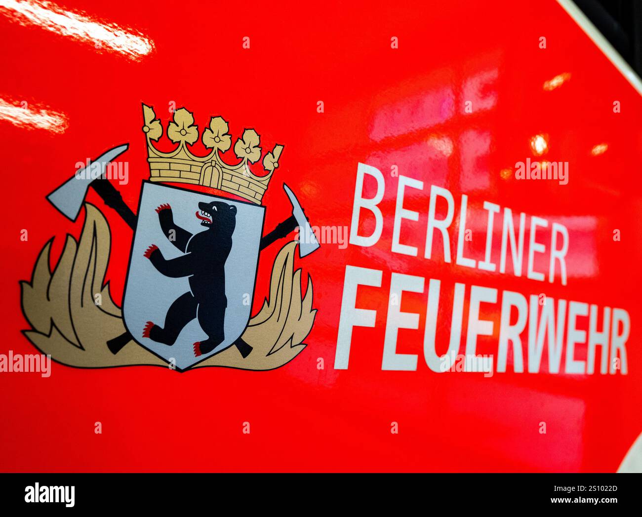 Berlin, Germany. 30th Dec, 2024. An emergency vehicle with the ...