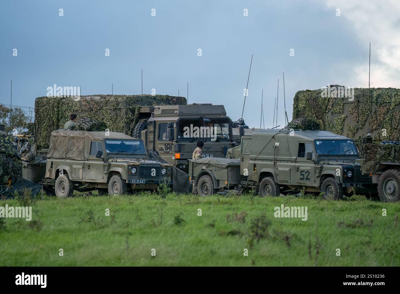 a division of British army cavalry and armoured brigades assembled in a ...