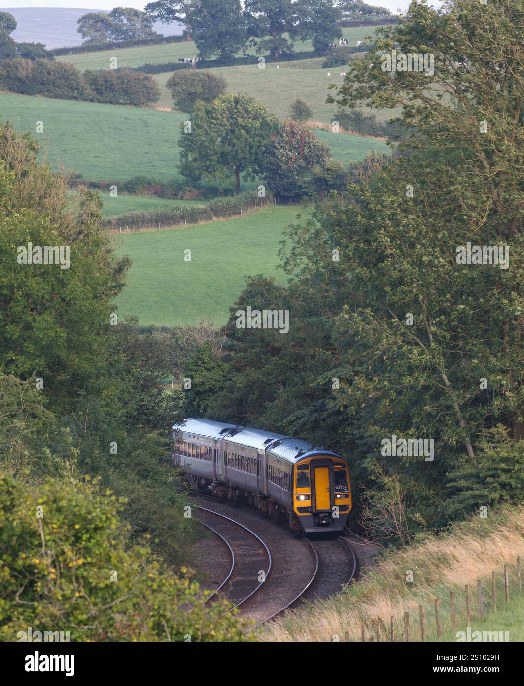 Northern Rail class 158 train on the little north western railway line ...