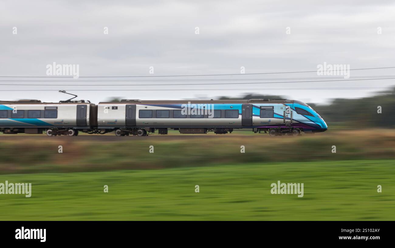 Transpennine Express CAF class 397 electric train 397008 at speed on ...