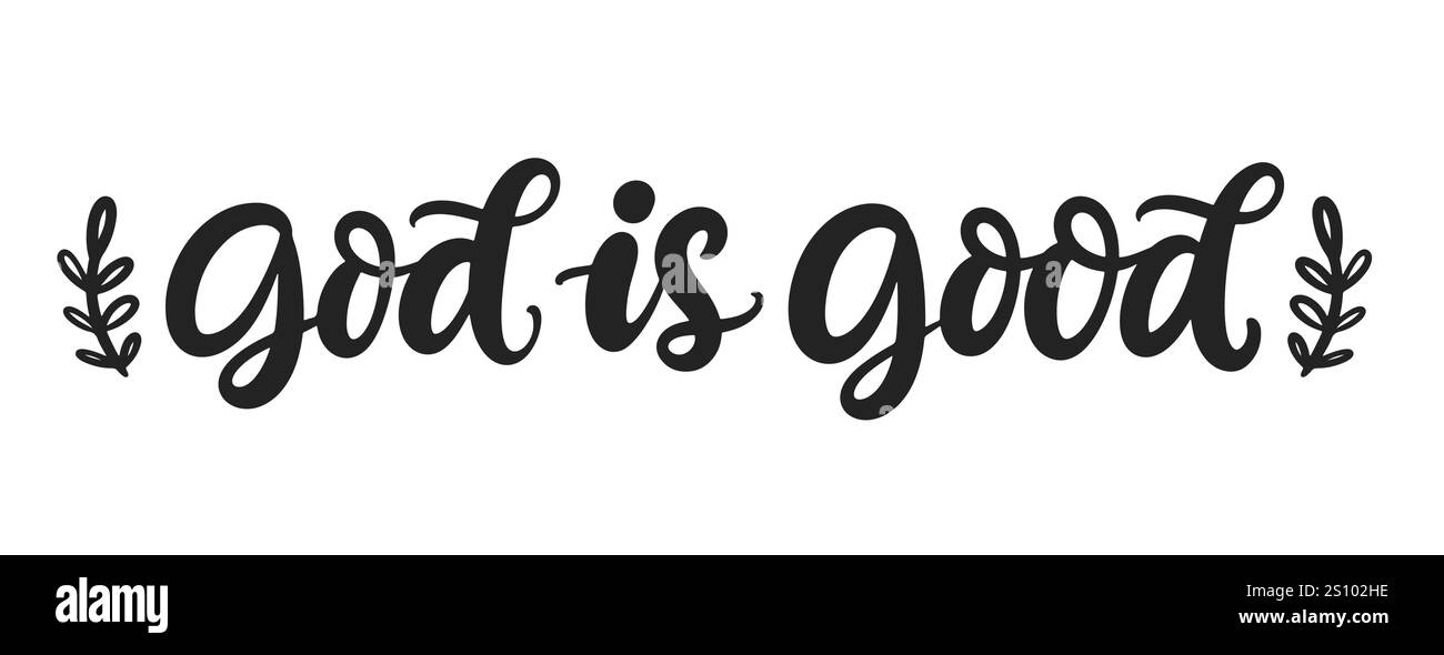 God is Good Bible verse psalm . Christian quote Stock Vector Image ...