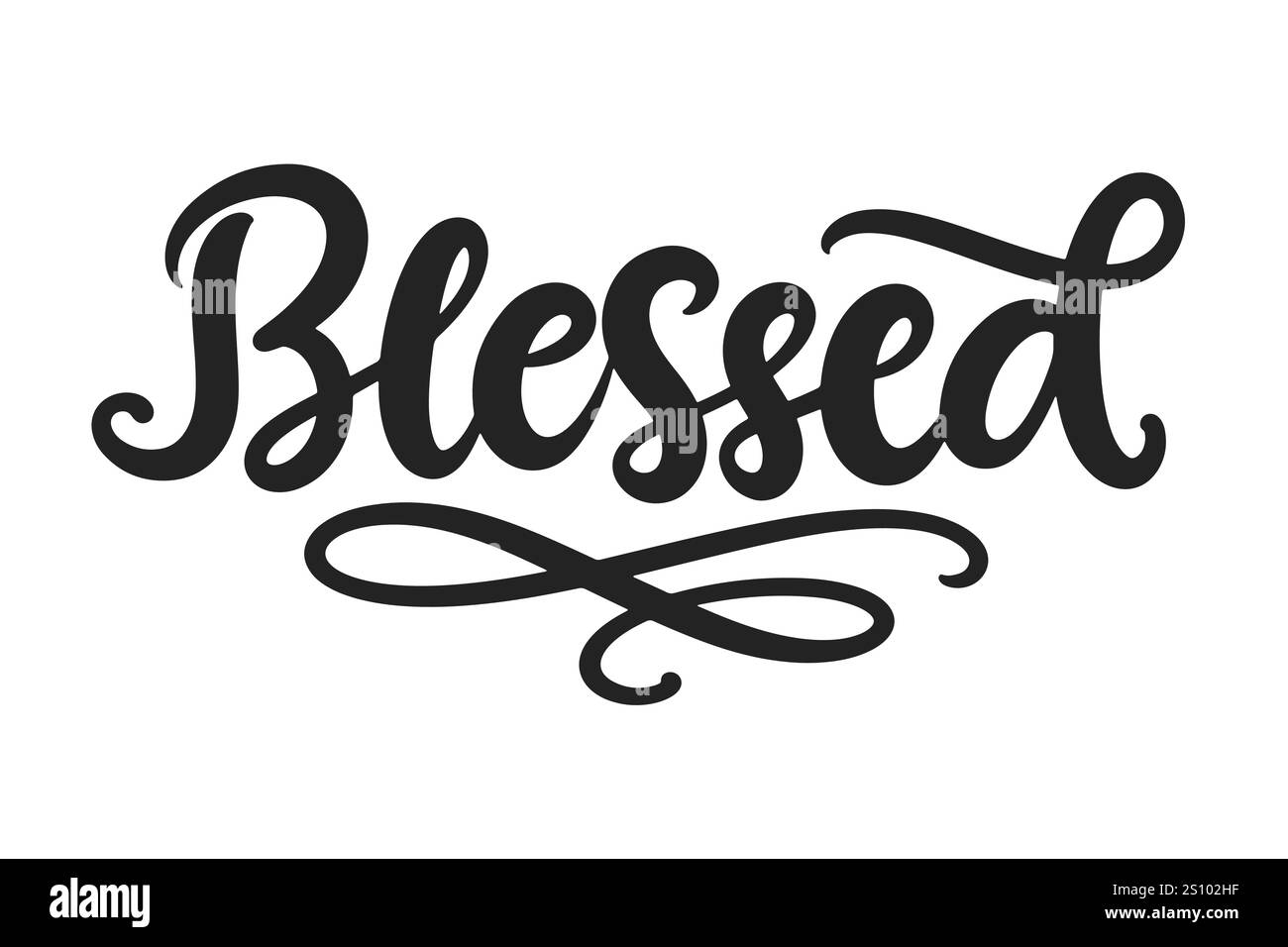 Blessed Christian word lettering cute calligraphy Stock Vector Image ...