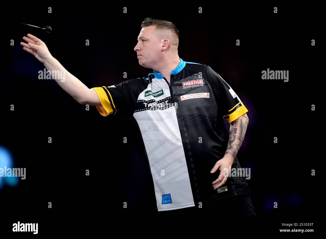 Chris Dobey during his match against Kevin Doets during day thirteen of ...