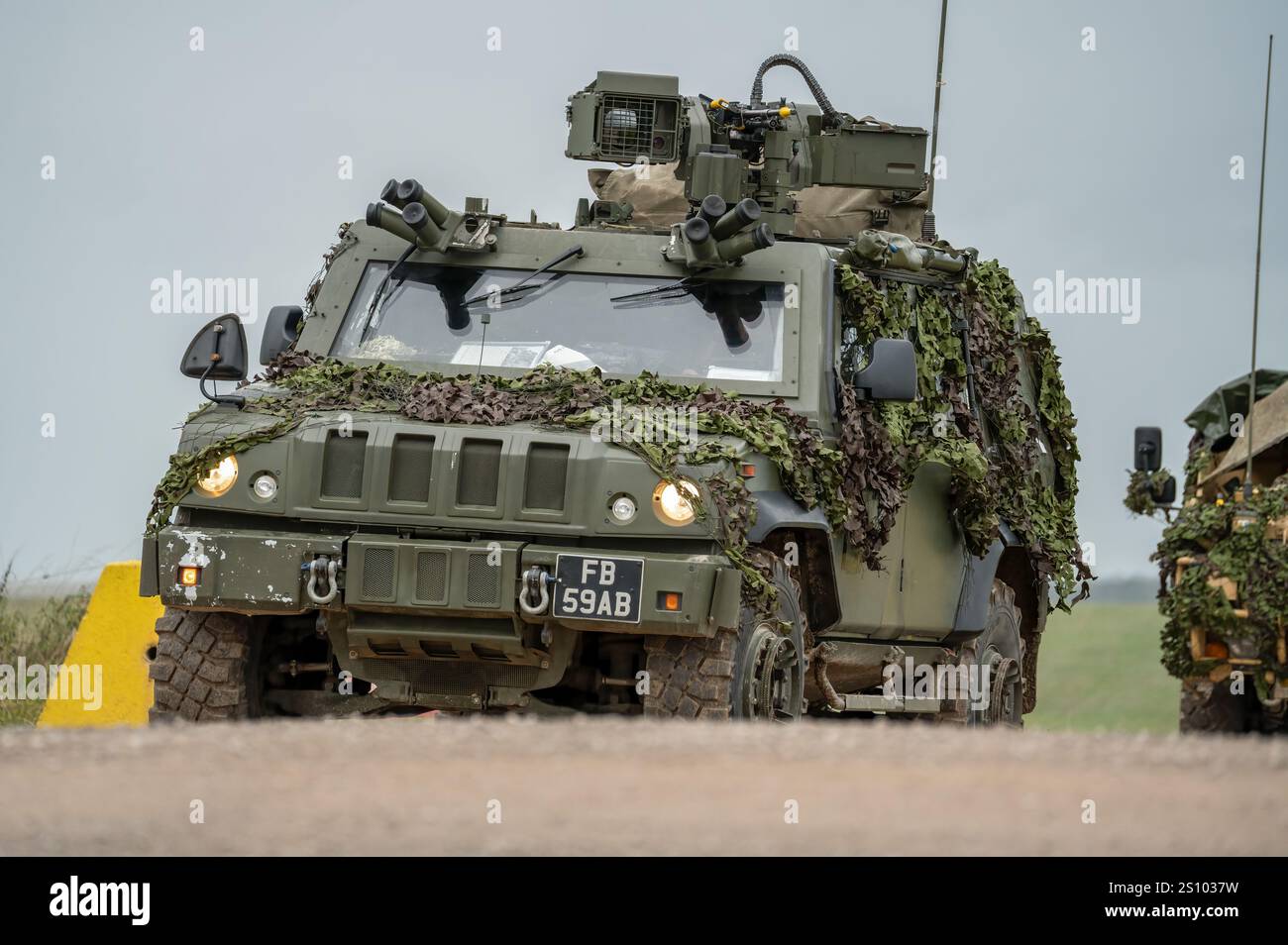 close-up of a British army Panther 4x4 command and liaison vehicle in ...