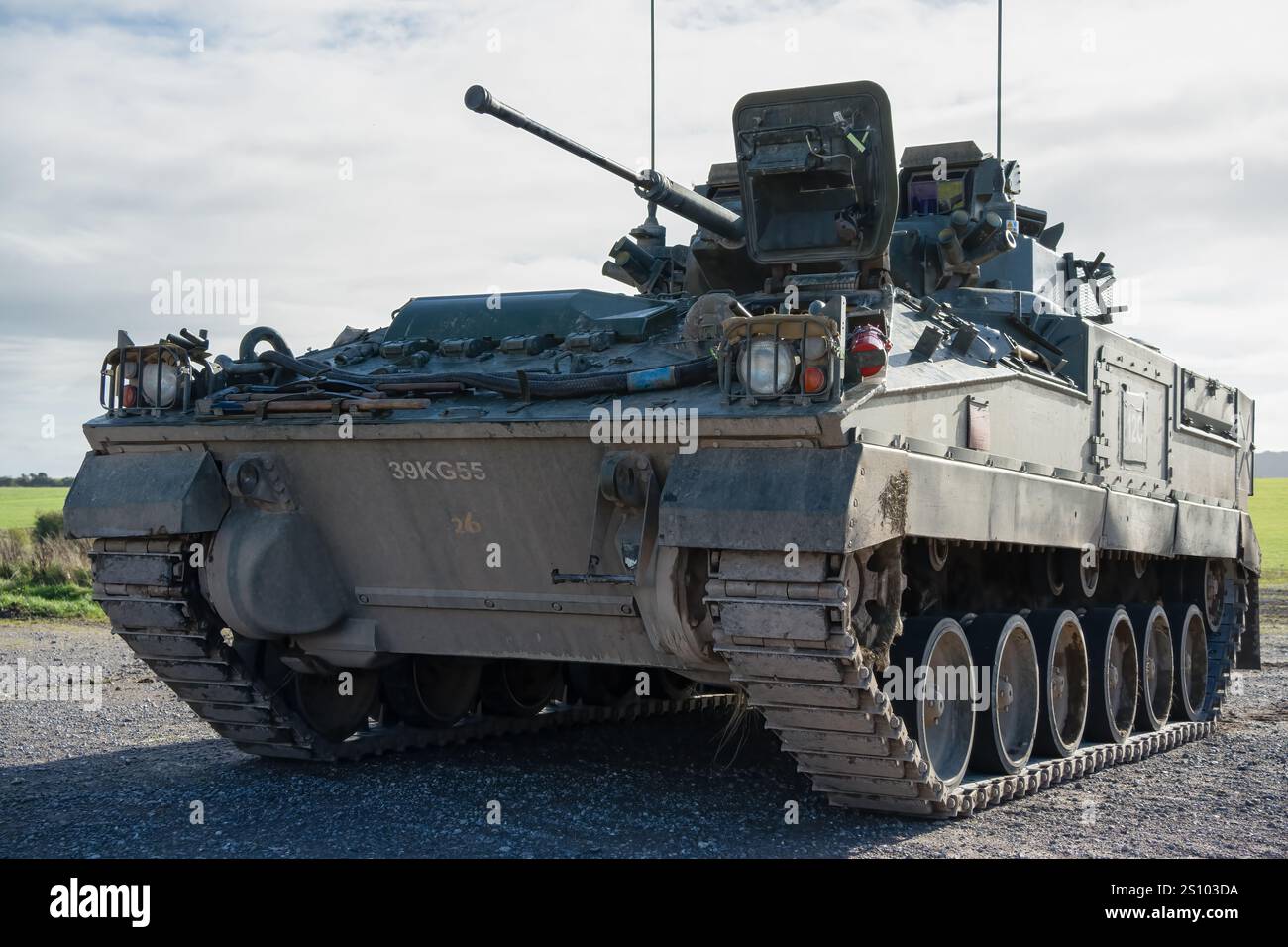 close-up of a British army Warrior FV510 Infantry Fighting Vehicle ...
