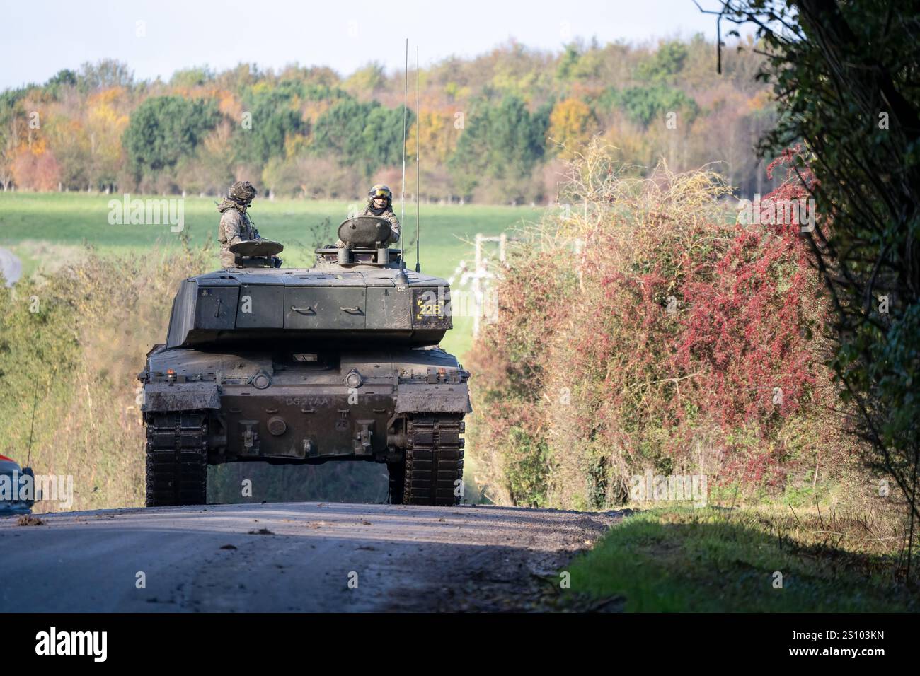 British army FV4034 Challenger 2 ii main battle tank in action on a ...