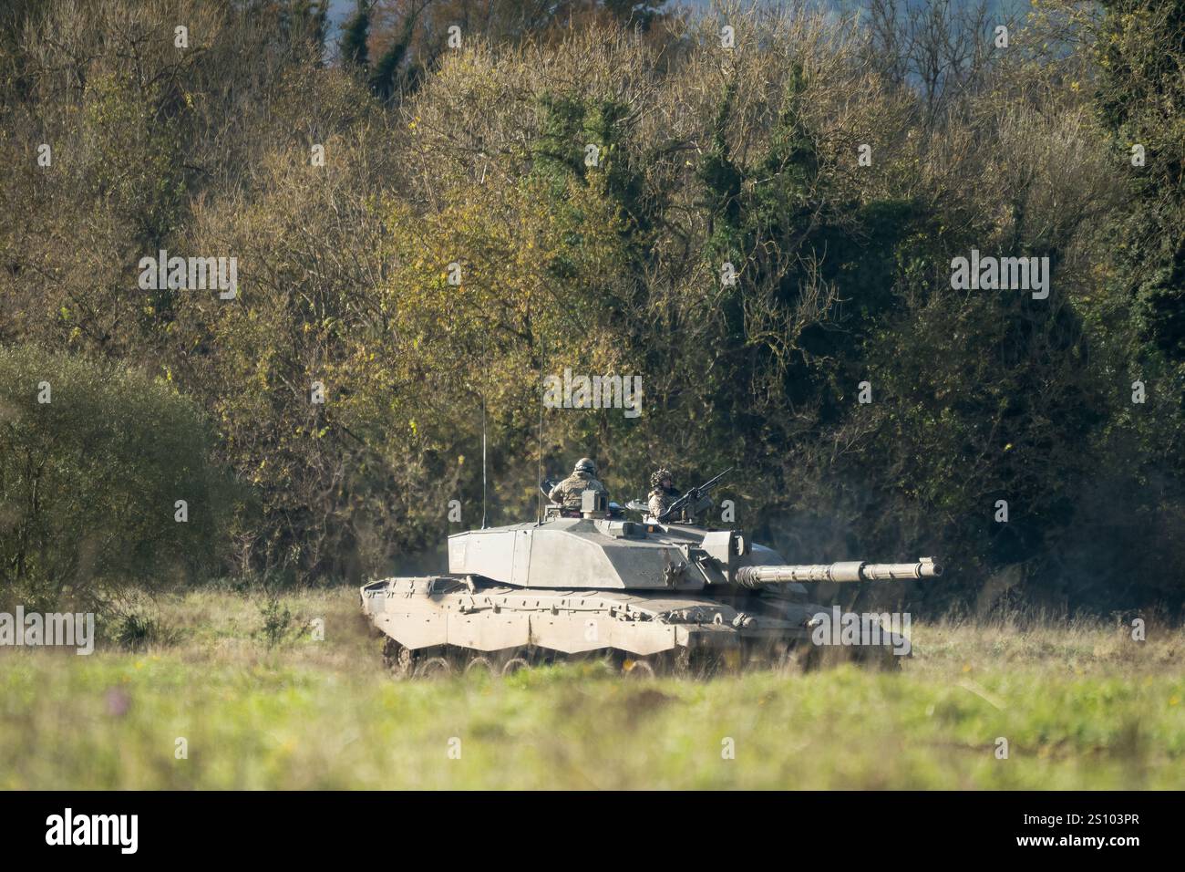 British army FV4034 Challenger 2 ii main battle tank in action on a ...