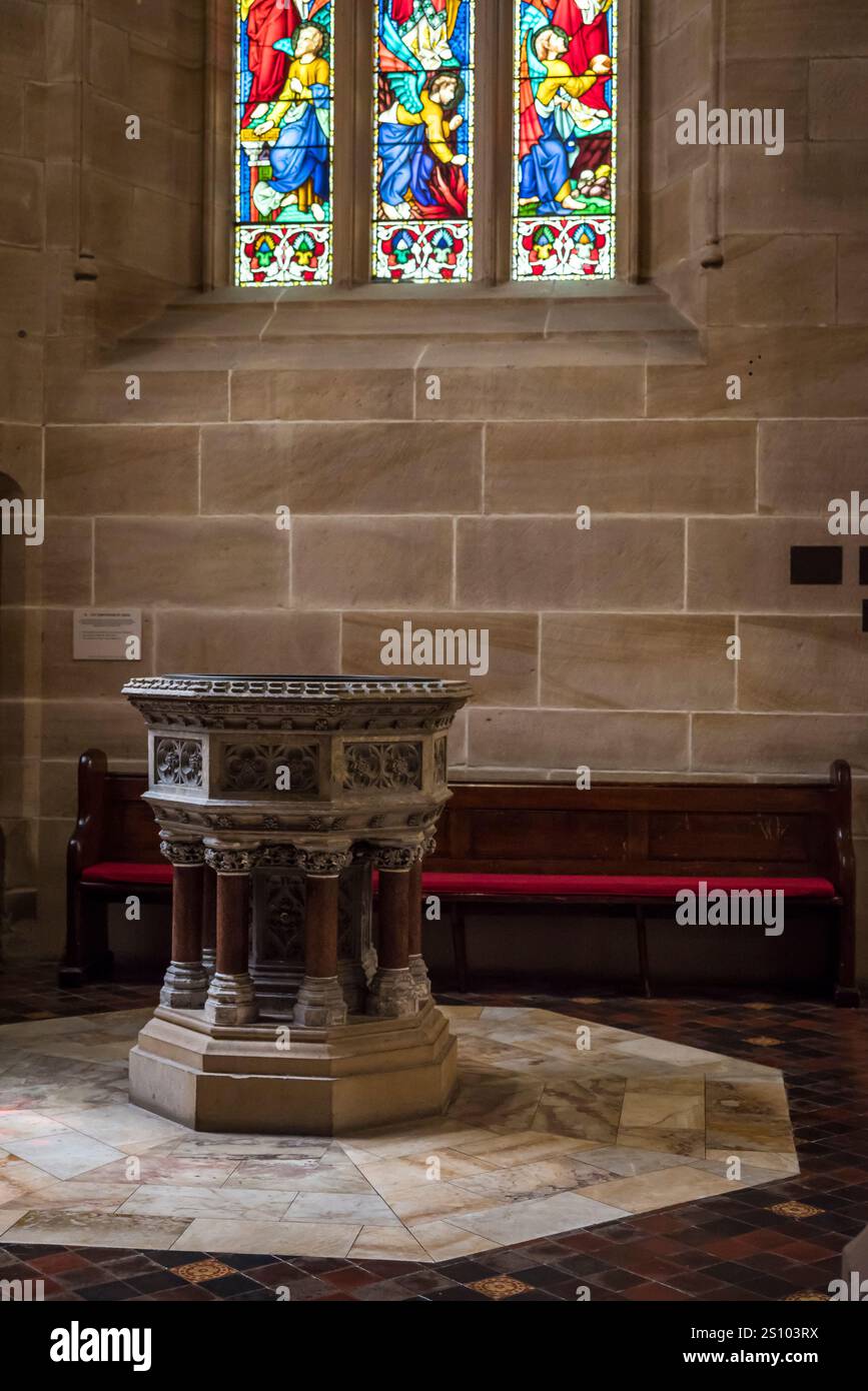 Baptism font in St Andrew's Cathedral, Anglican church built in the ...