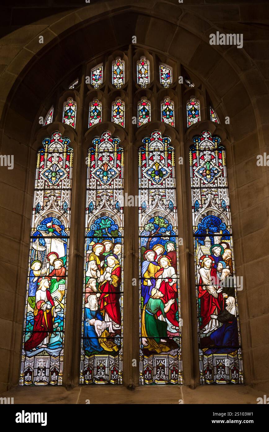 Stained glass window in St Andrew's Cathedral, Anglican church built in ...