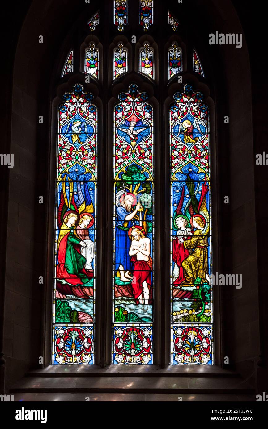 Stained glass window in St Andrew's Cathedral, Anglican church built in ...