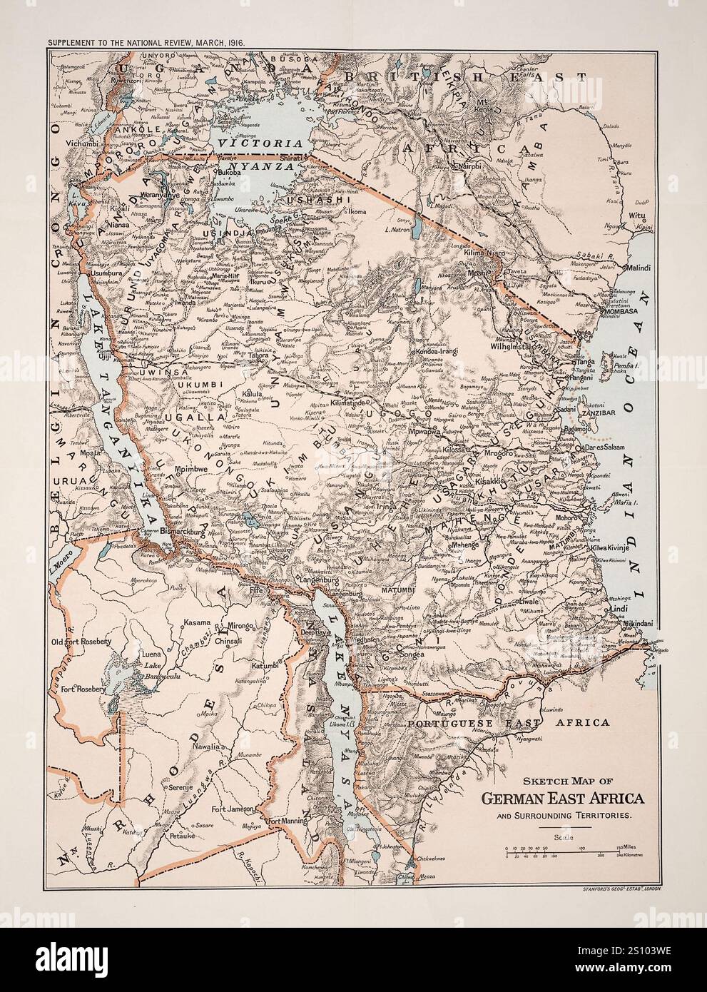 Sketch map of German East Africa and surrounding territories. 1916 ...
