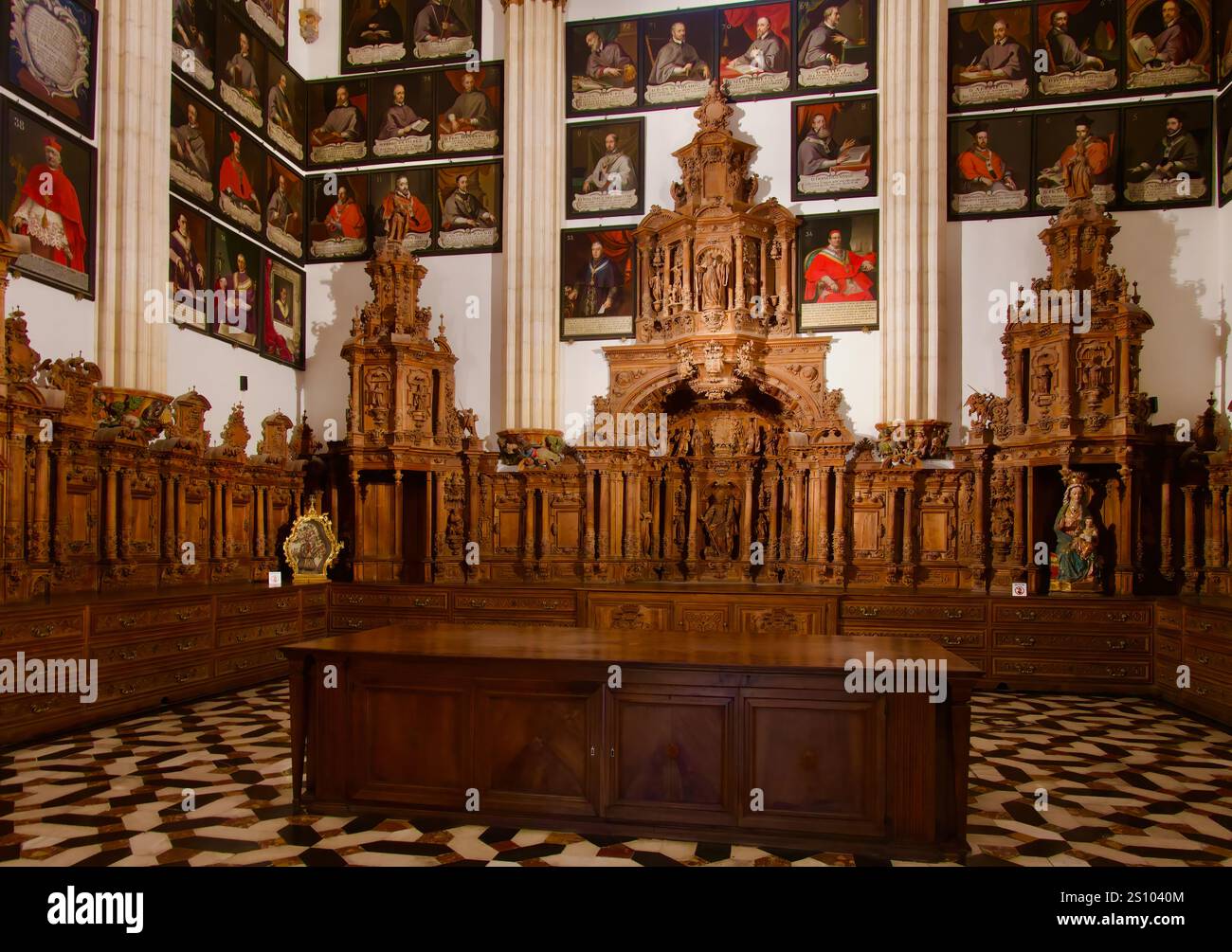 Interior of the Chapel of Saint Catherine with portraits of clergy ...