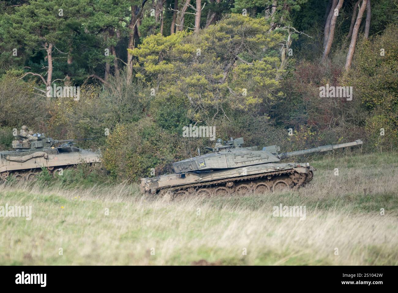 British army FV4034 Challenger 2 ii main battle tank in action on a ...