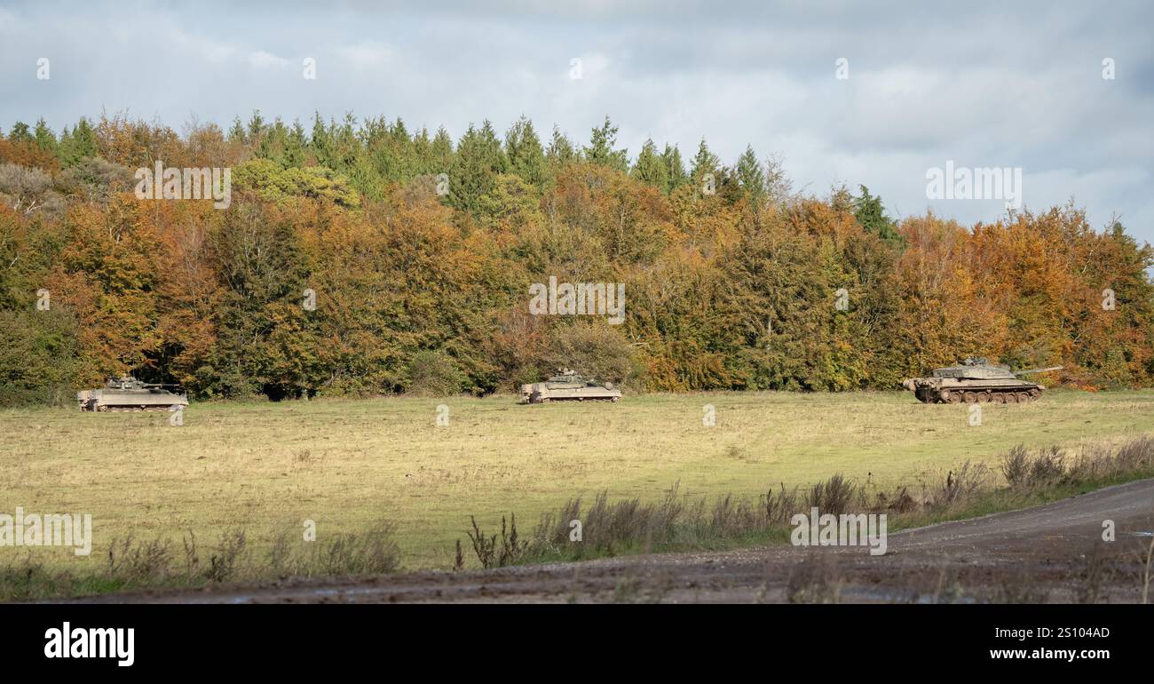 British army FV4034 Challenger 2 ii main battle tanks in action on a ...