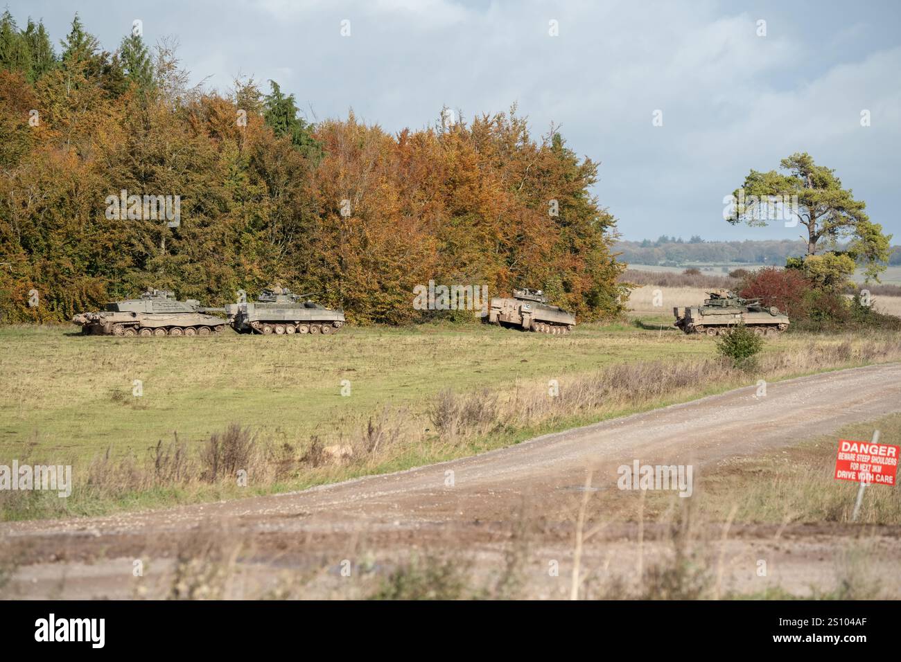 British army FV4034 Challenger 2 ii main battle tanks in action on a ...