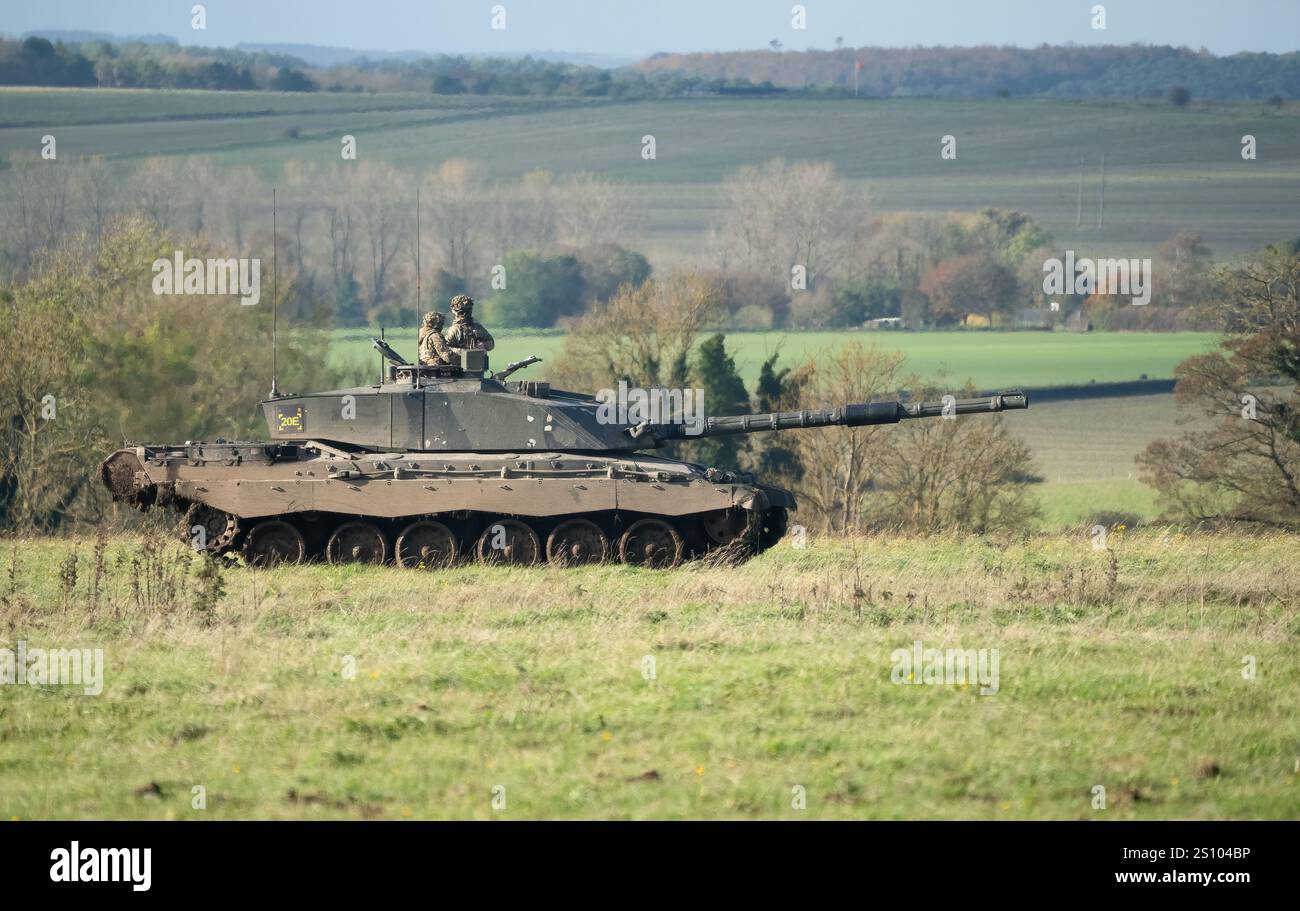 British army FV4034 Challenger 2 ii main battle tank in action on a ...