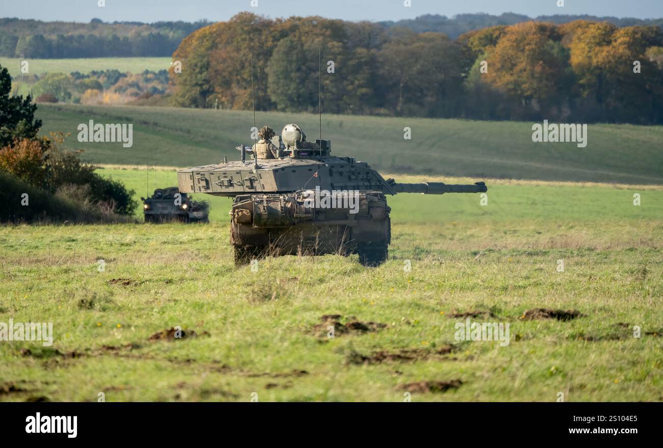 British army FV4034 Challenger 2 ii main battle tank in action on a ...