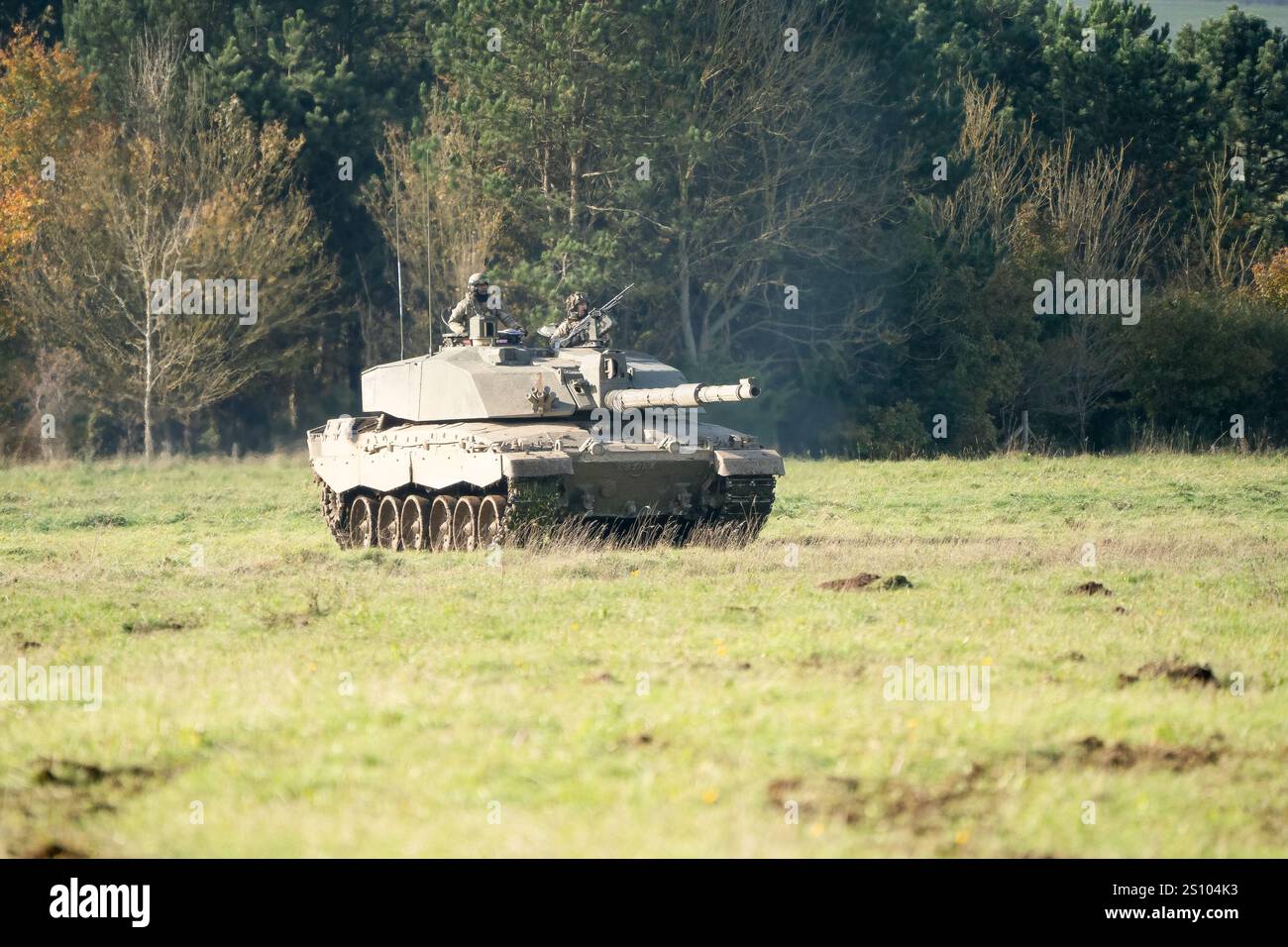 British army FV4034 Challenger 2 ii main battle tank in action on a ...