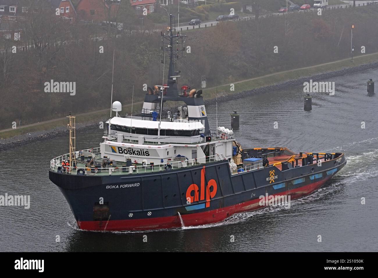 Offshore tug / Anchor Hoy BOKA FORWARD at the Kiel Canal Stock Photo ...