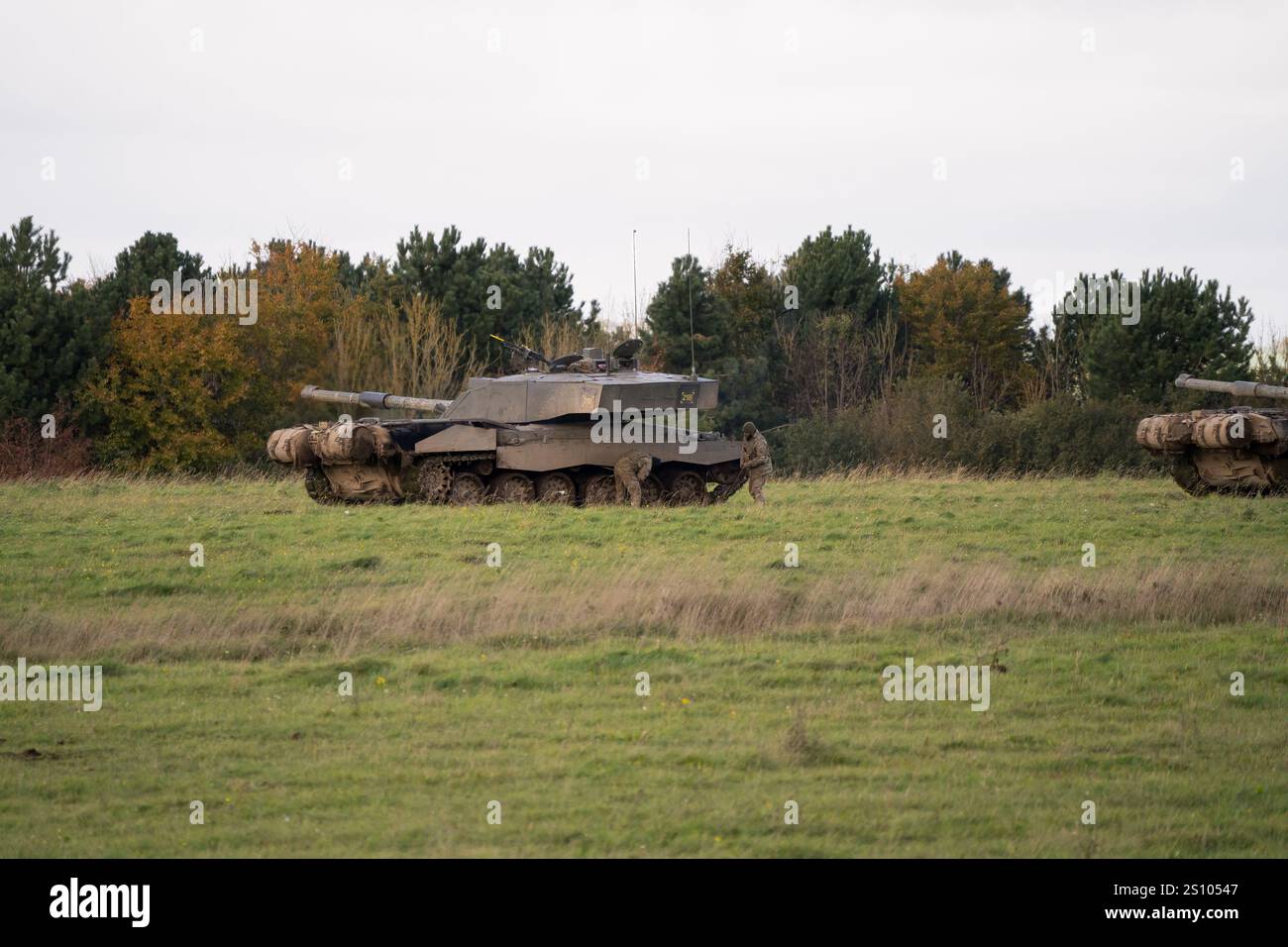 British army FV4034 Challenger 2 ii main battle tanks in action on a ...