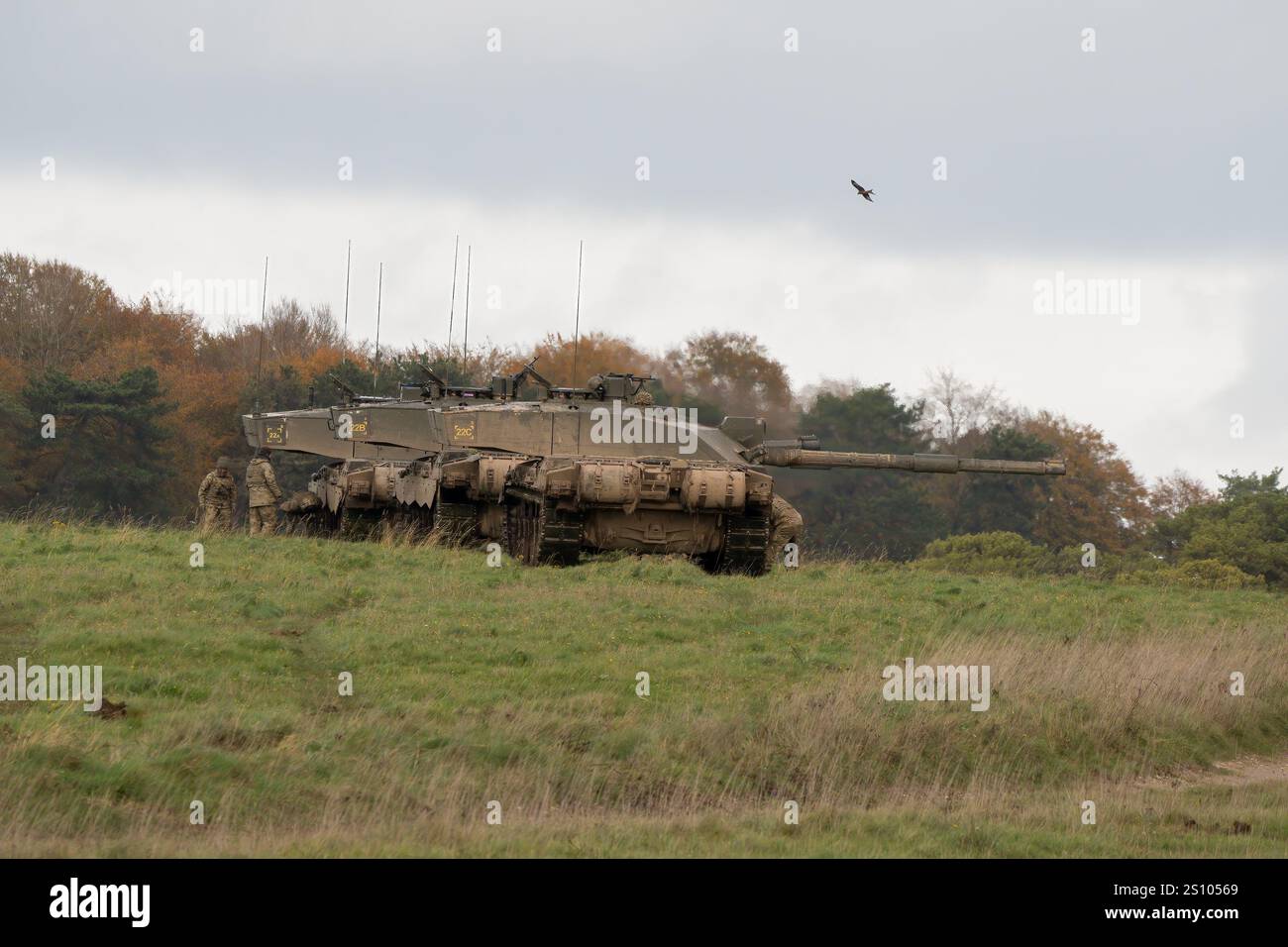 British army FV4034 Challenger 2 ii main battle tanks in action on a ...