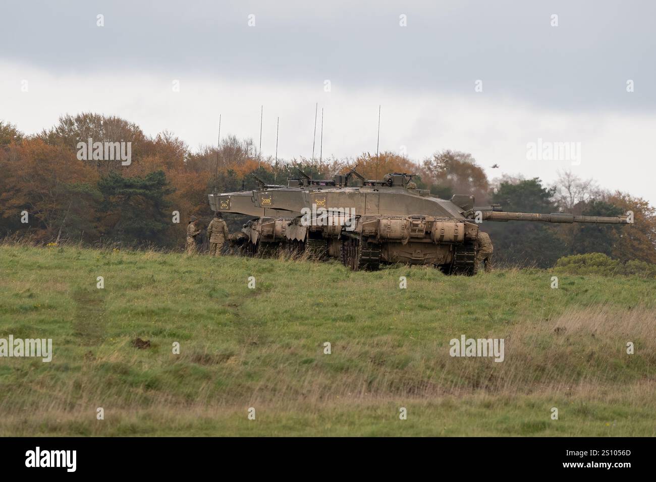 British army FV4034 Challenger 2 ii main battle tanks in action on a ...