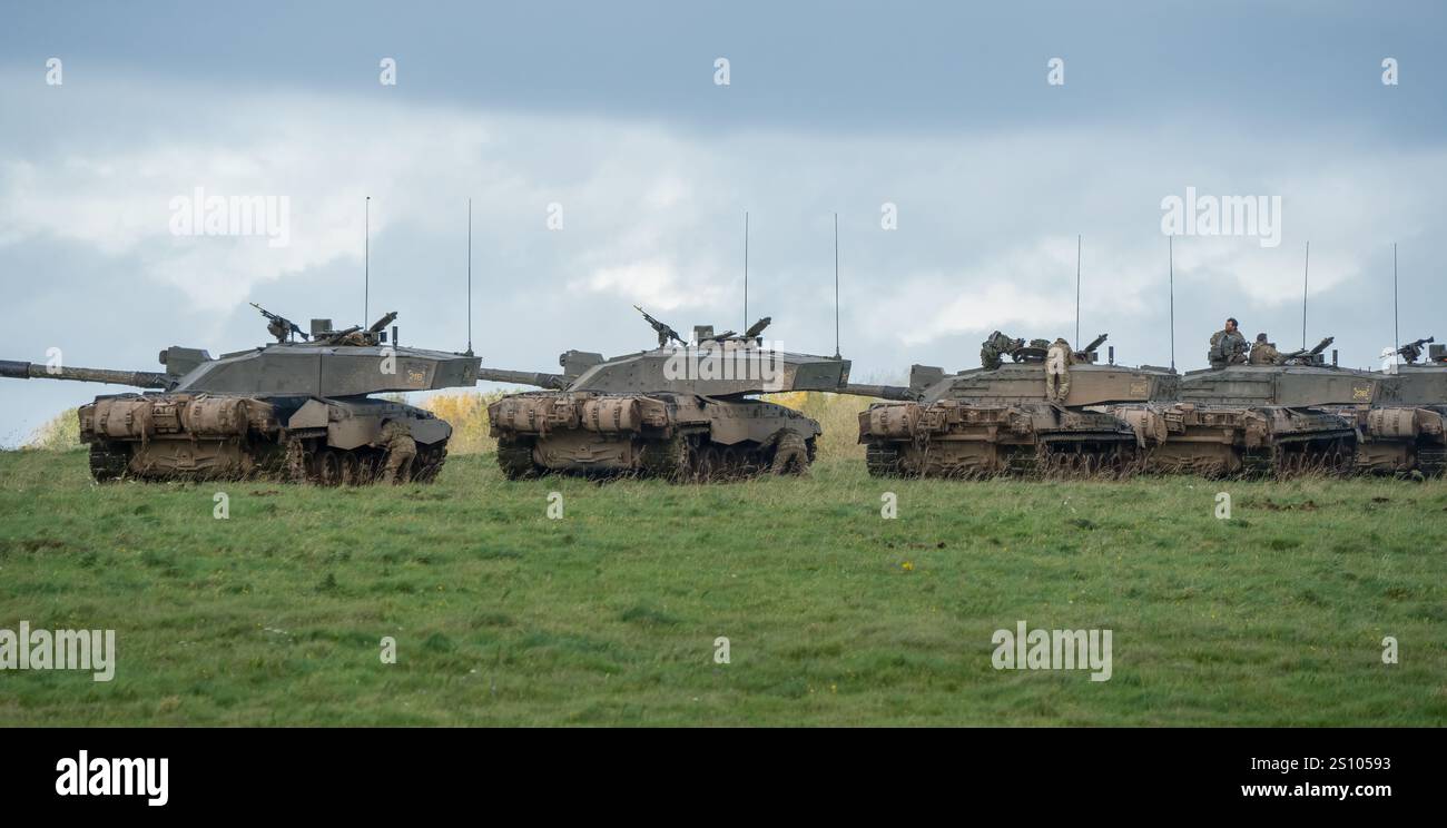 a squadron of British army FV4034 Challenger 2 ii main battle tanks in ...