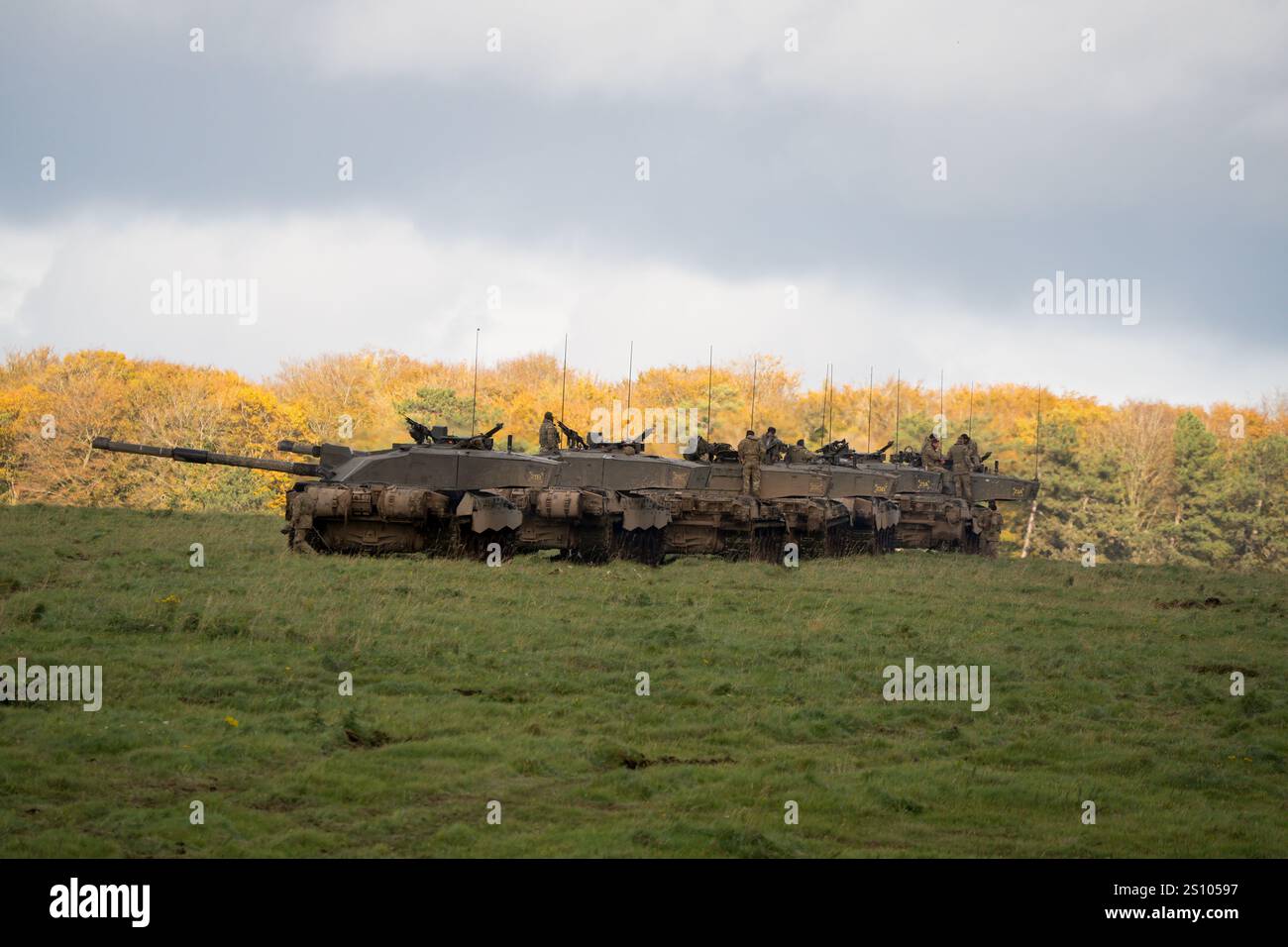 a squadron of British army FV4034 Challenger 2 ii main battle tanks in ...