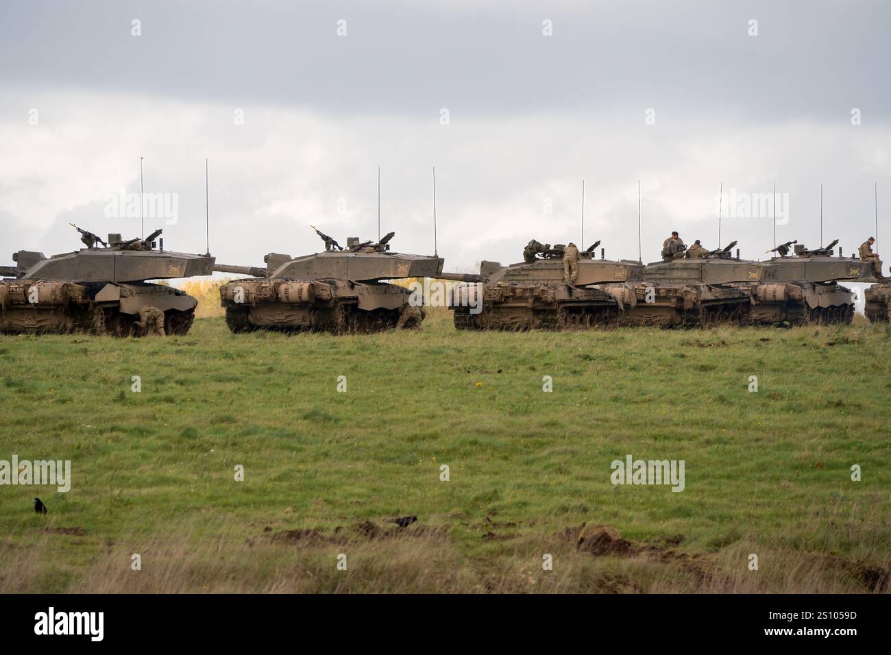 a squadron of British army FV4034 Challenger 2 ii main battle tanks in ...