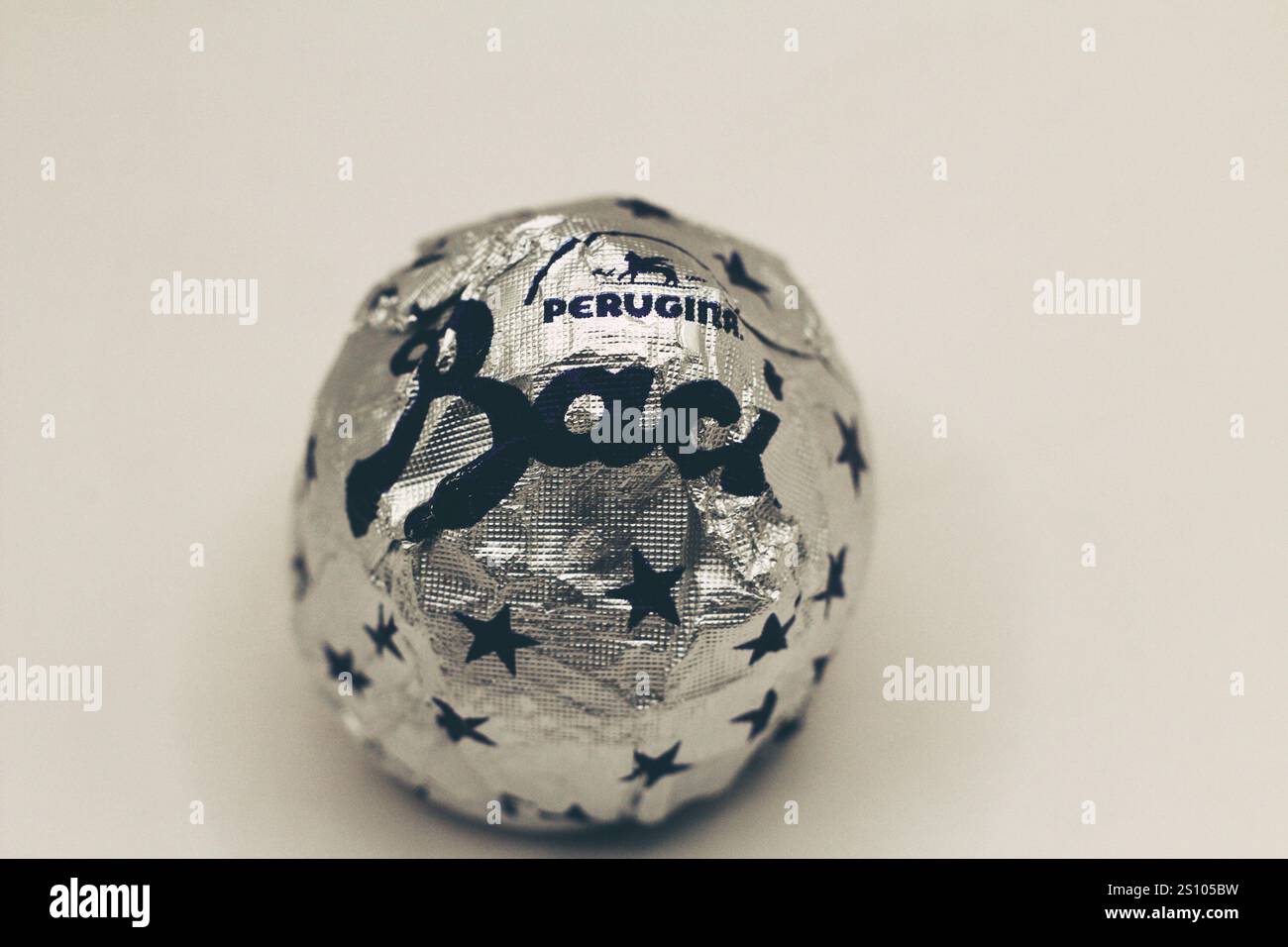 January 1st 2025, Florence, Italy . Bacio Perugina, top down view of ...