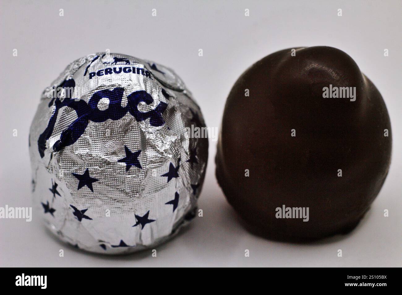 January 1st 2025, Florence, Italy . Baci Perugina Chocolate with ...