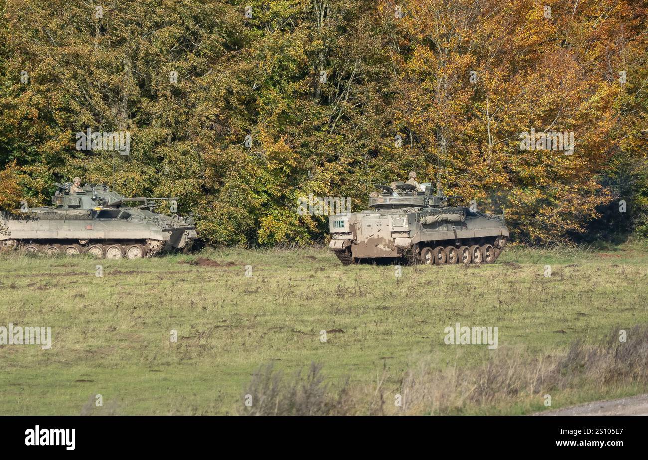 a pair of British army Warrior FV510 Infantry Fighting Vehicles in ...