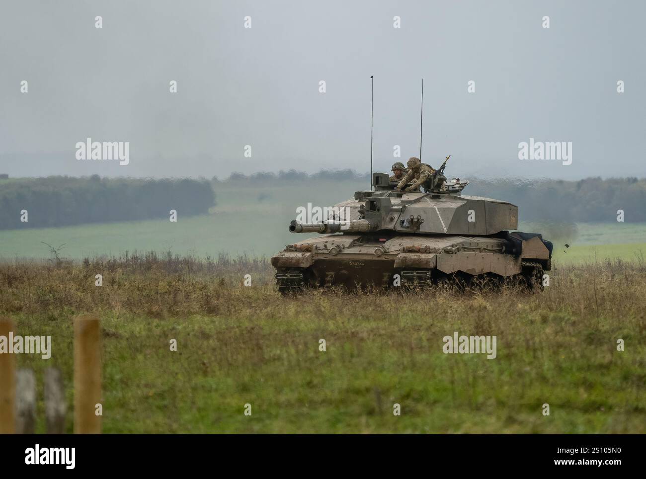 British army FV4034 Challenger 2 ii main battle tank in action on a ...