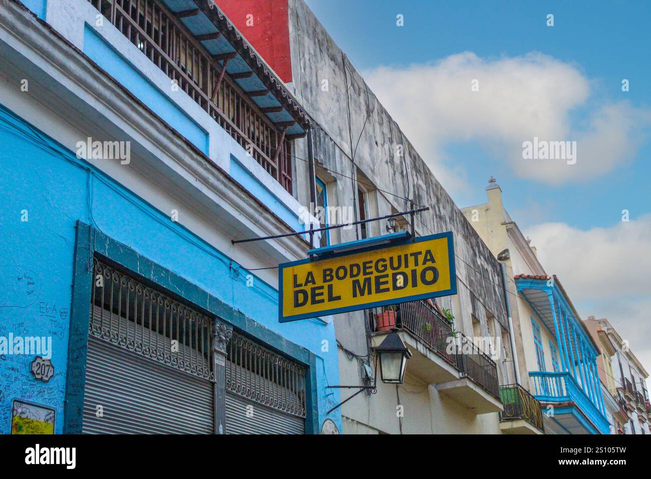 Havana, Cuba: Outside view of the sign of the world famous Bodeguita ...