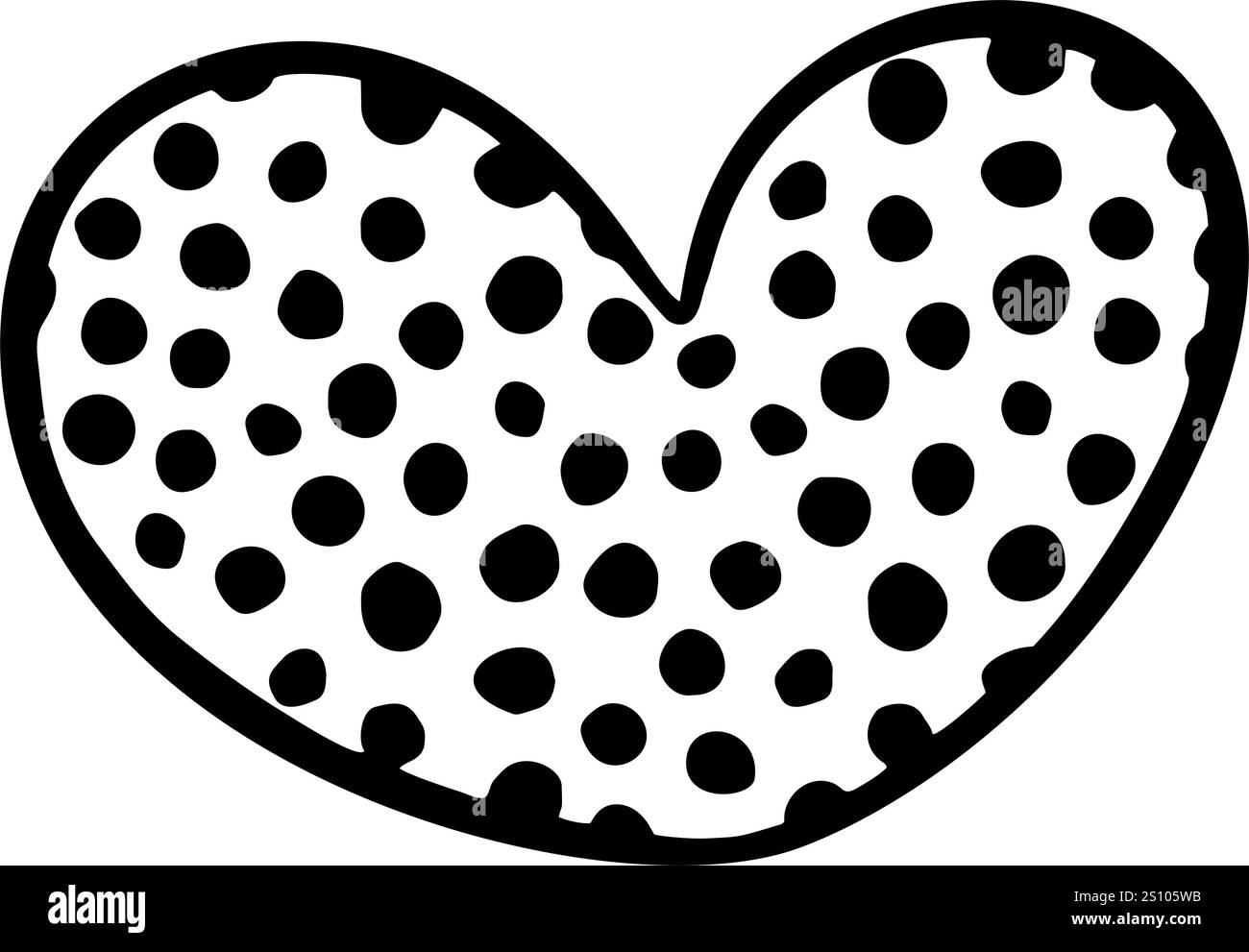 Stylish black heart silhouette with a dotted pattern. Versatile vector ...