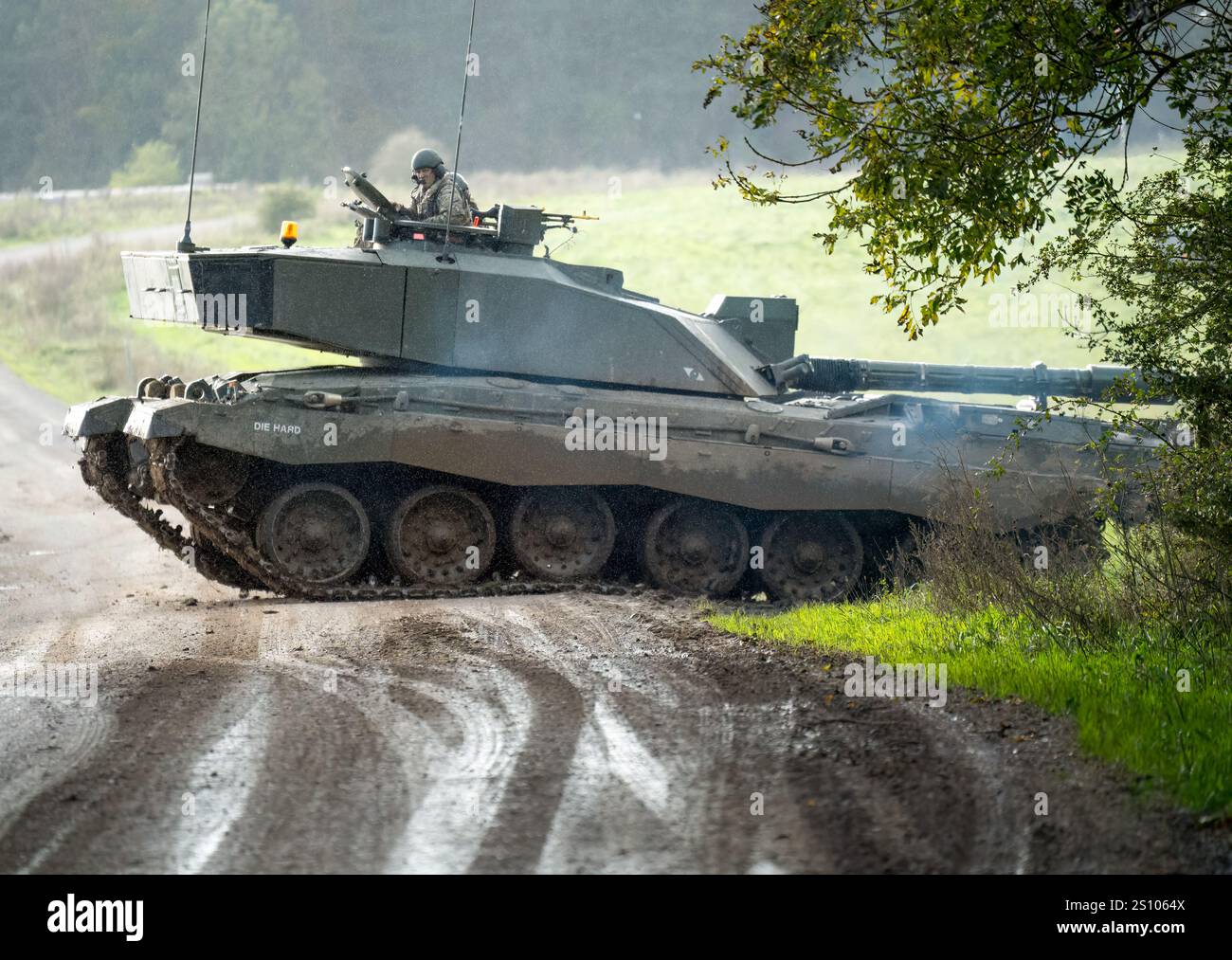 British army FV4034 Challenger 2 ii main battle tank in action on a ...