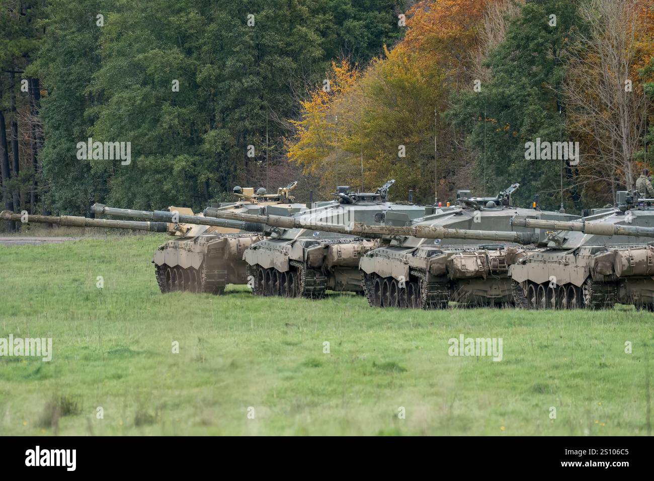 a squadron of British army FV4034 Challenger 2 ii main battle tanks in ...