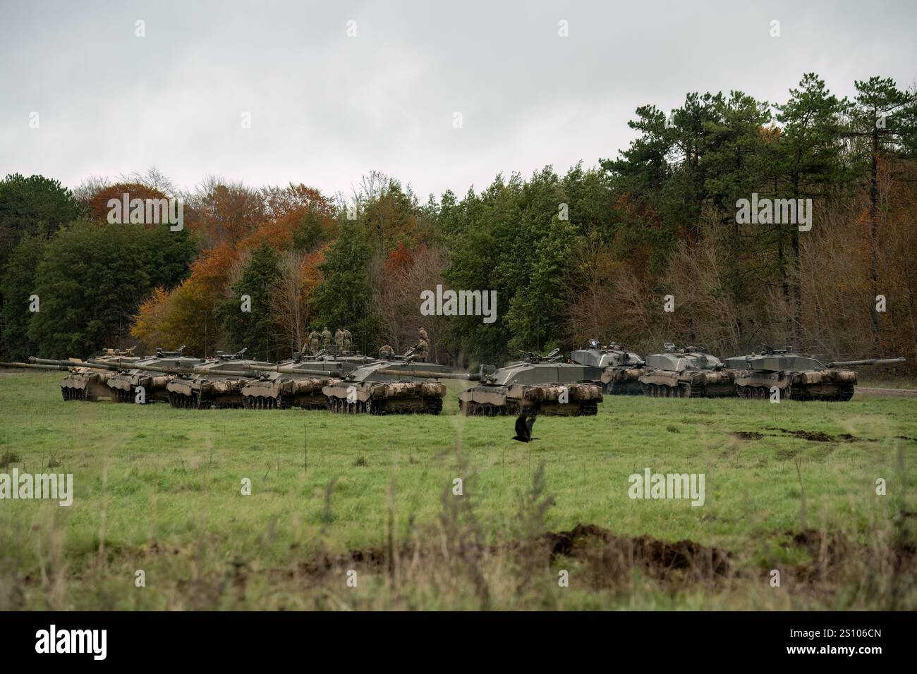 a squadron of British army FV4034 Challenger 2 ii main battle tanks in ...