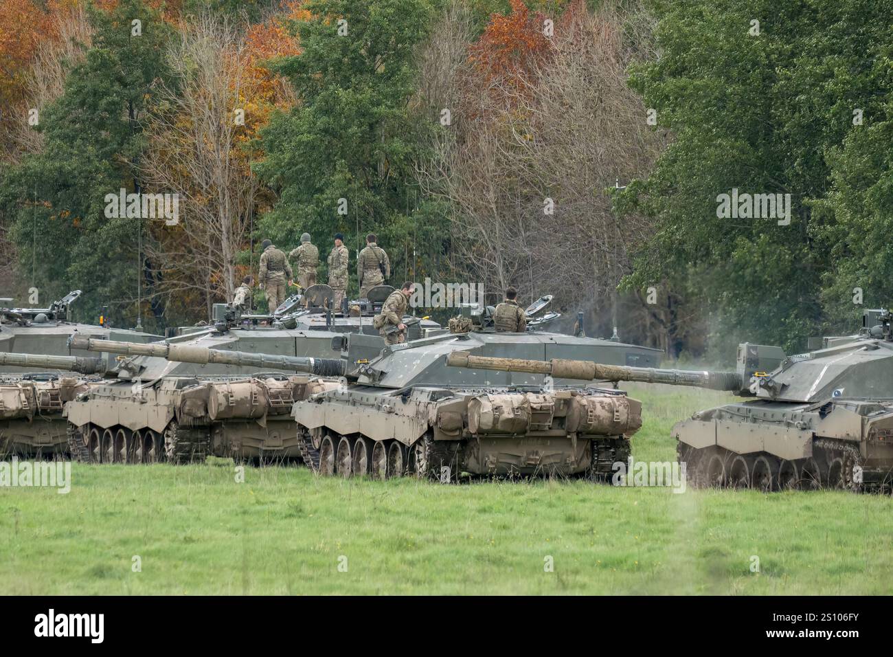 a squadron of British army FV4034 Challenger 2 ii main battle tanks in ...