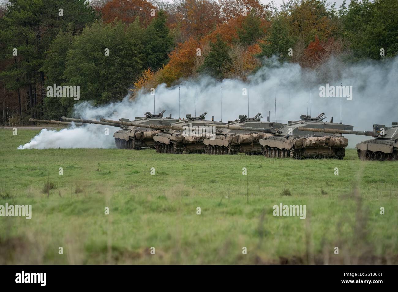 a squadron of British army FV4034 Challenger 2 ii main battle tanks in ...