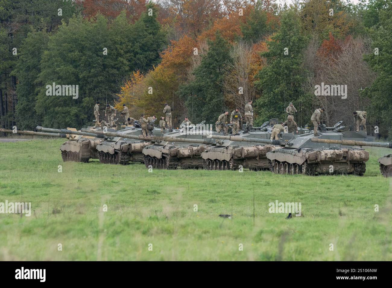 a squadron of British army FV4034 Challenger 2 ii main battle tanks in ...
