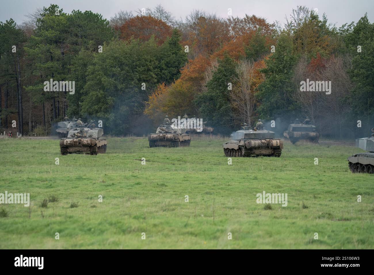 a squadron of British army FV4034 Challenger 2 ii main battle tanks in ...