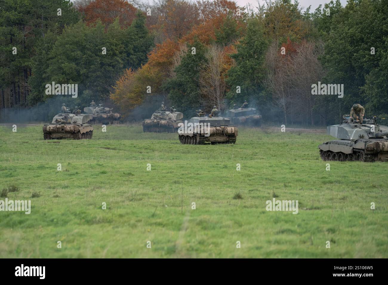 a squadron of British army FV4034 Challenger 2 ii main battle tanks in ...