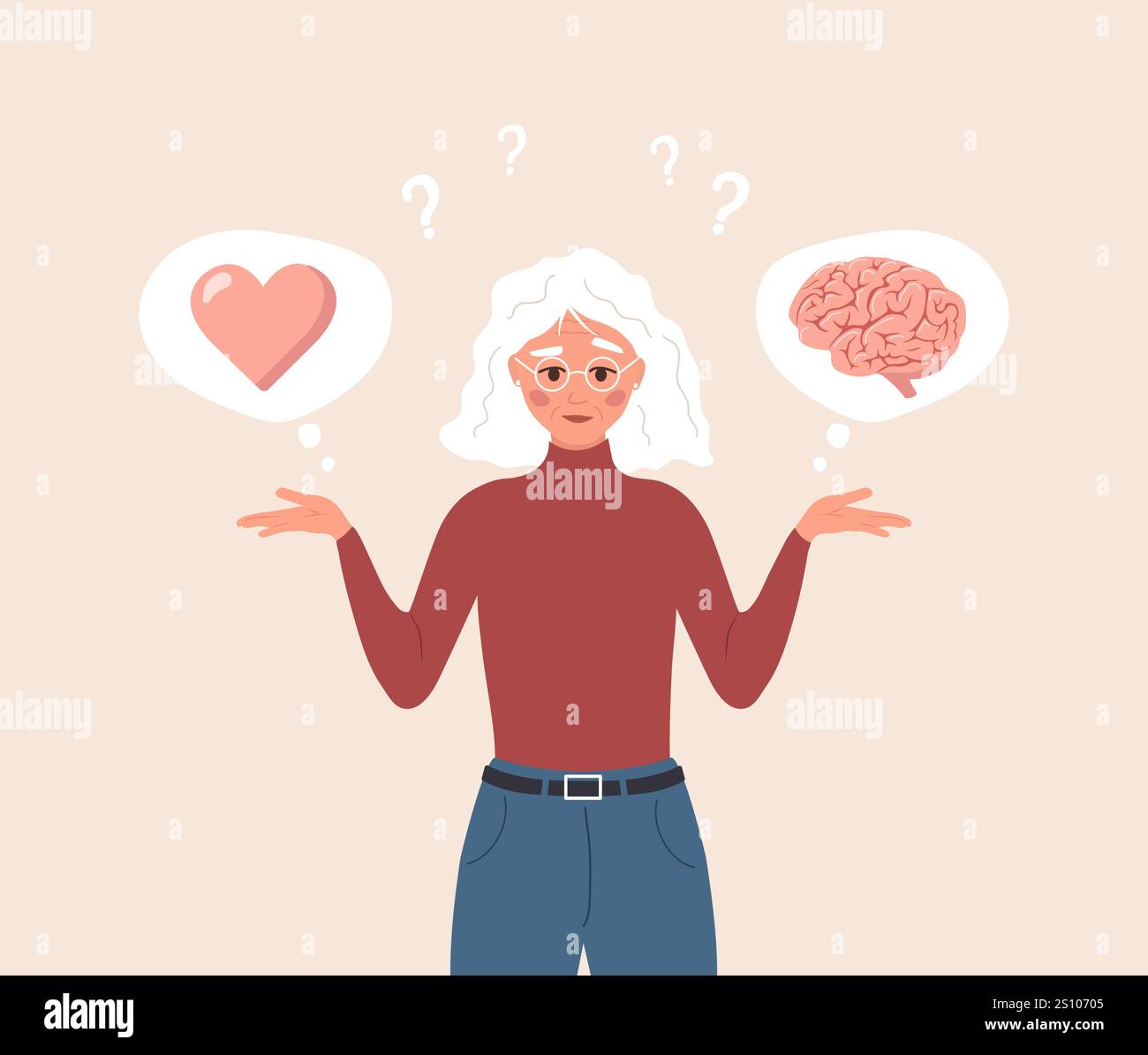 Balance between Heart and Brain. Emotional Intelligence concept ...