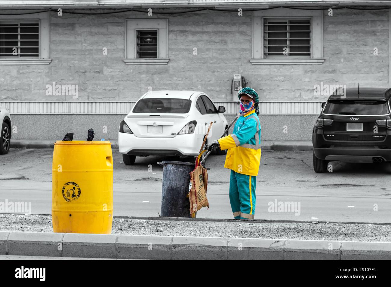 Street Cleaner - on B&W Stock Photo - Alamy