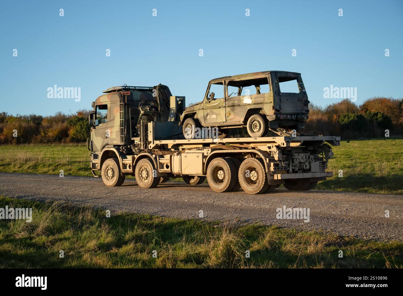 Dutch (Netherlands) Scania Gryphus 8×8 army utility truck in action on ...